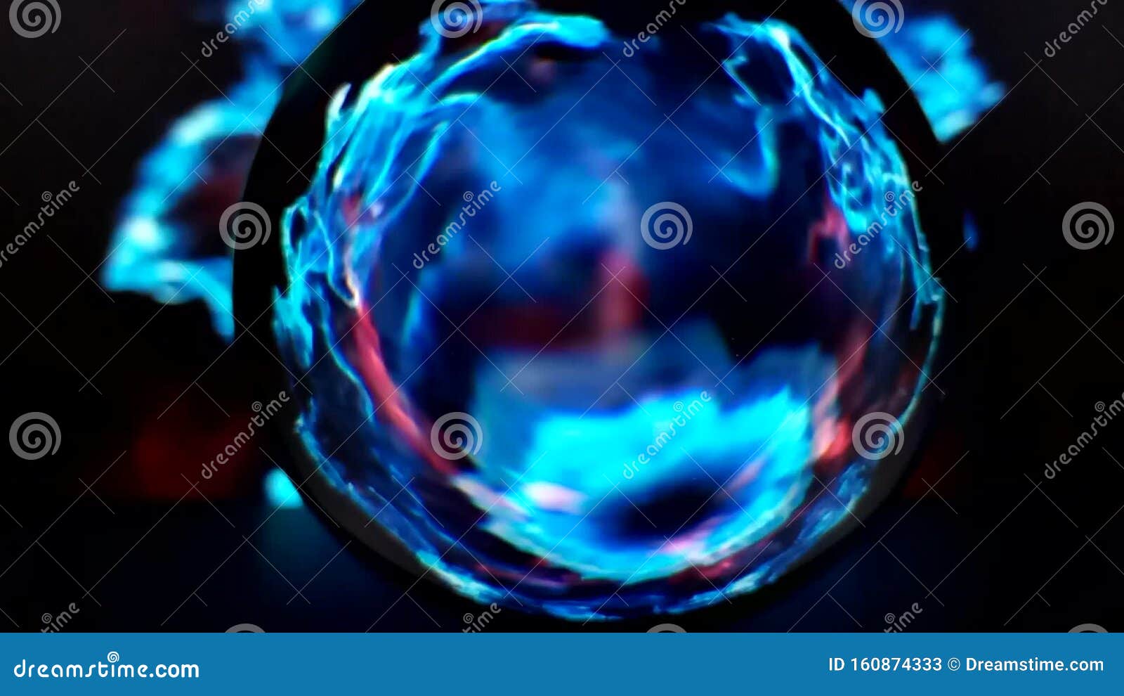 Fire Flashes of a Multi-colored Flame. View through a Crystal Ball ...