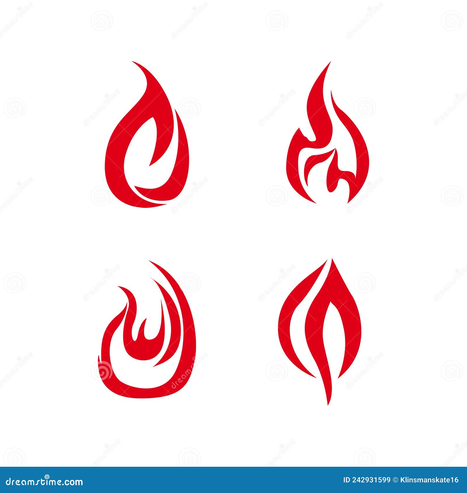 Fire Flat Design Icon Collection Isolated Stock Vector - Illustration ...