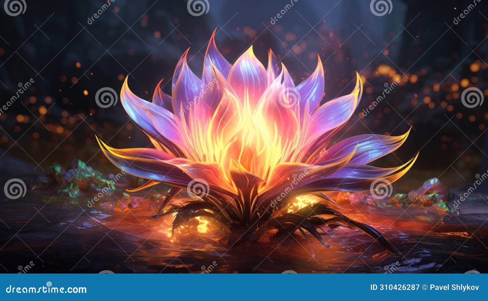 Fire Flower Flame Burning Torch. Stock Image - Image of beauty ...
