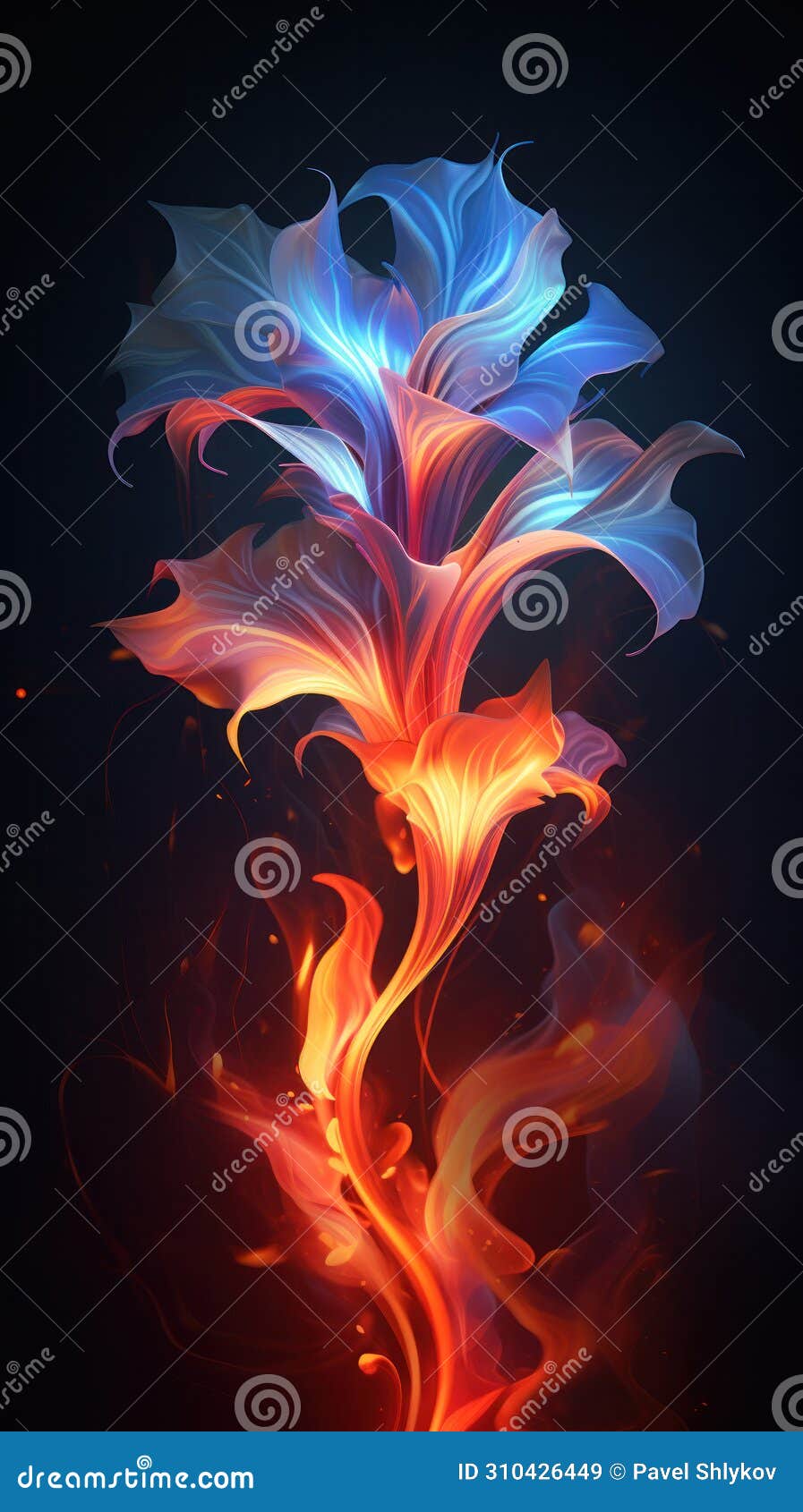 Fire Flower Flame Burning Torch. Stock Image - Image of rose, nature ...