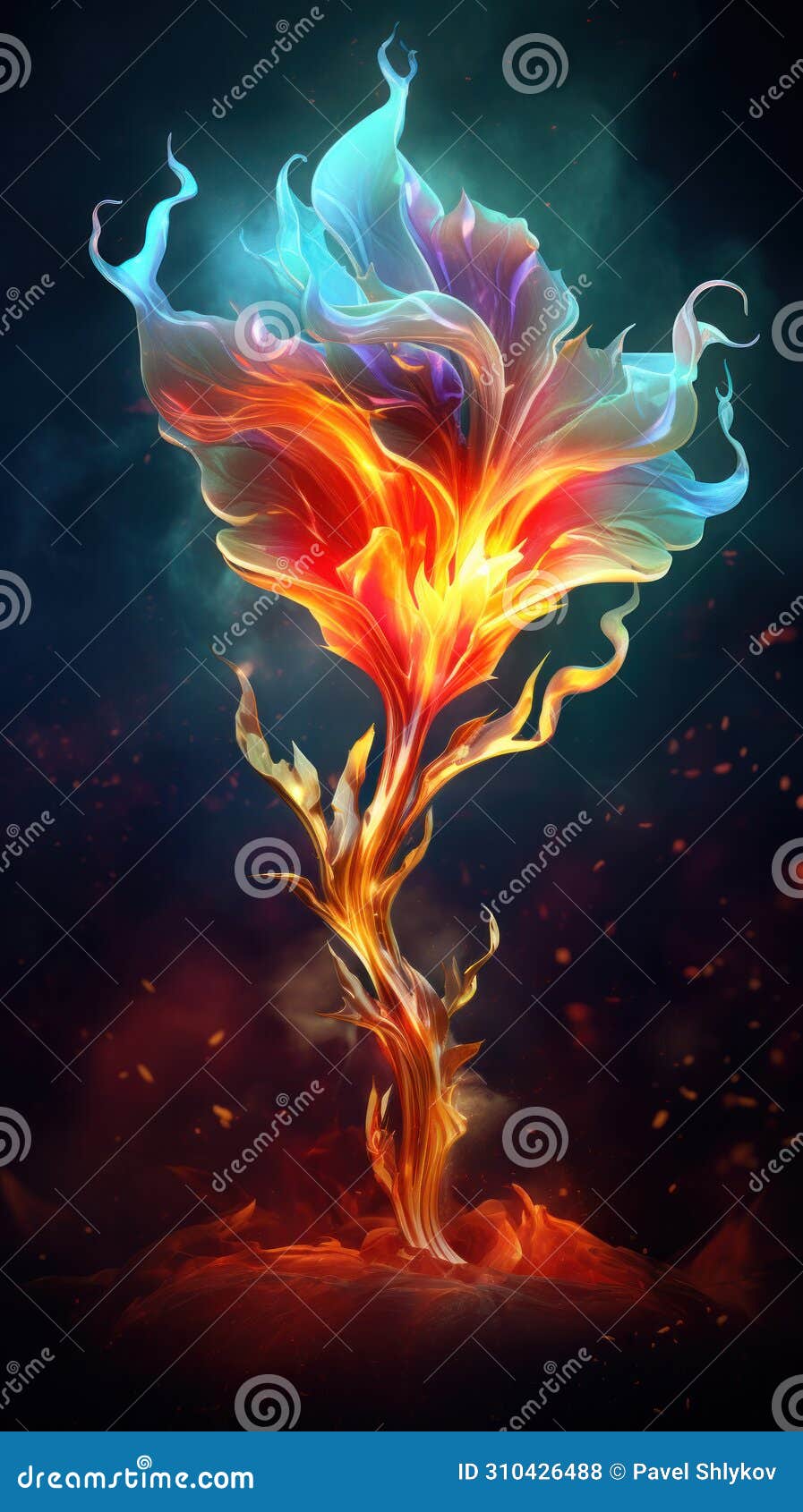 Fire Flower Flame Burning Torch. Stock Photo - Image of flower, nature ...