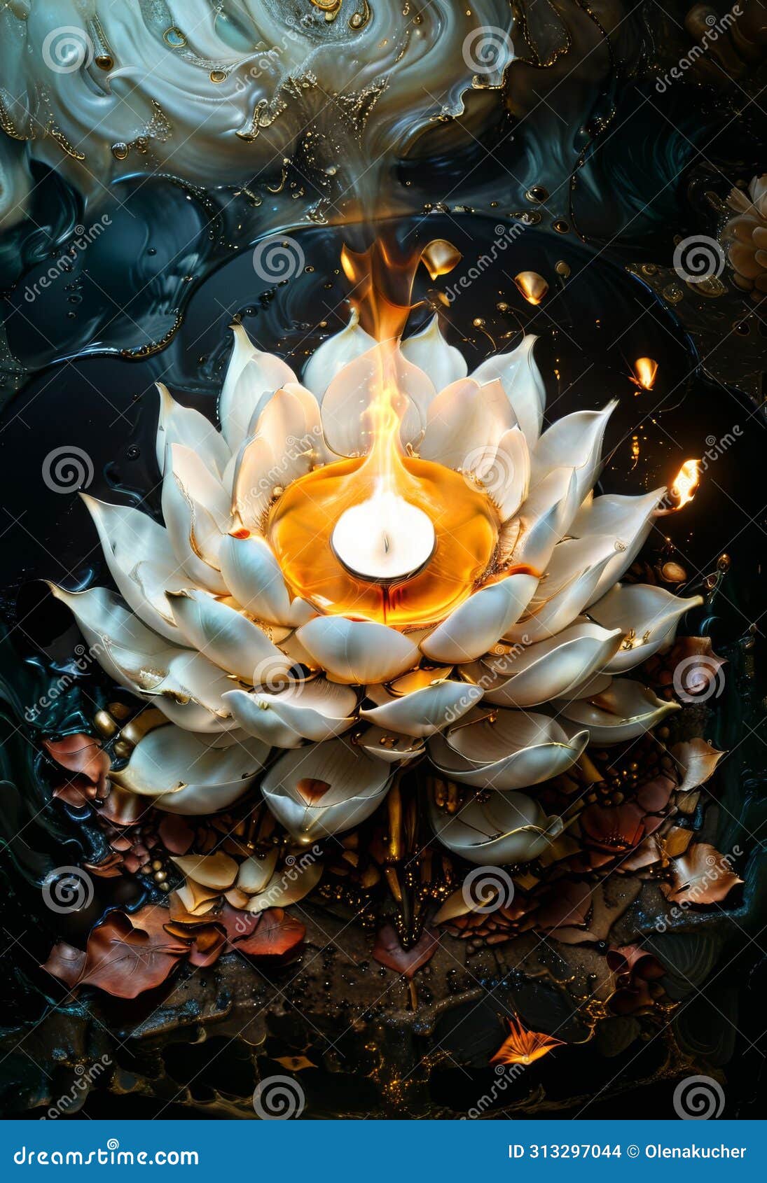 Fire Flower Flame Burning Torch Stock Illustration - Illustration of ...