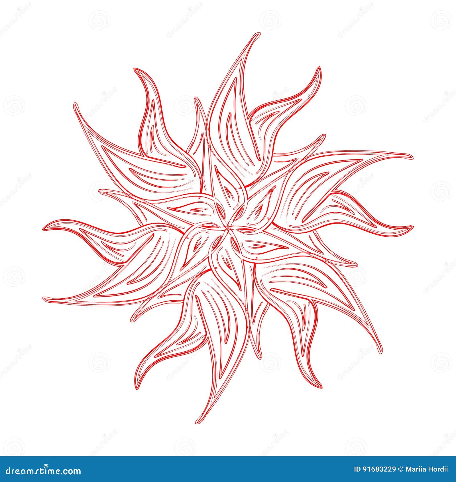 Fire flower stock vector. Illustration of meditation - 91683229