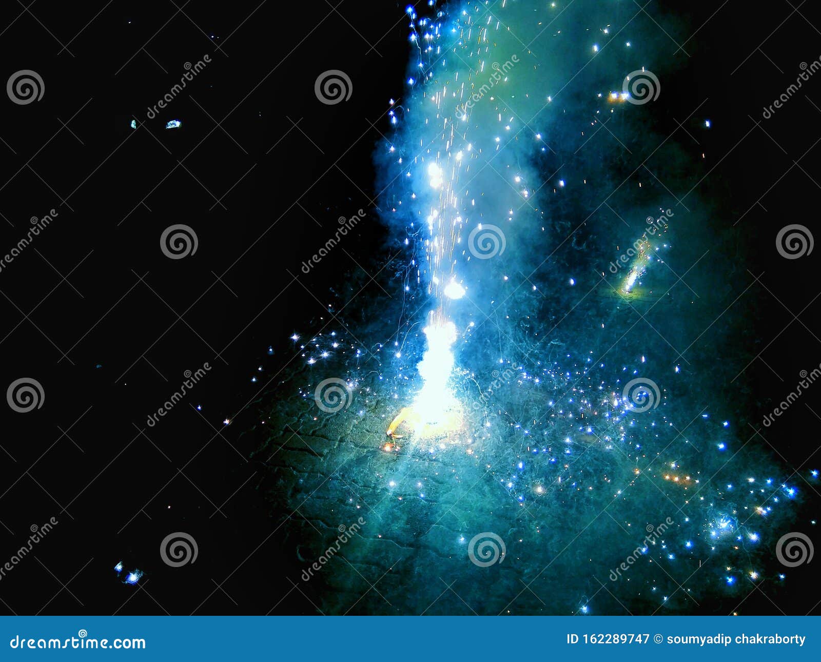 Fire flower pot stock image. Image of diwali, fire, sparkle - 162289747