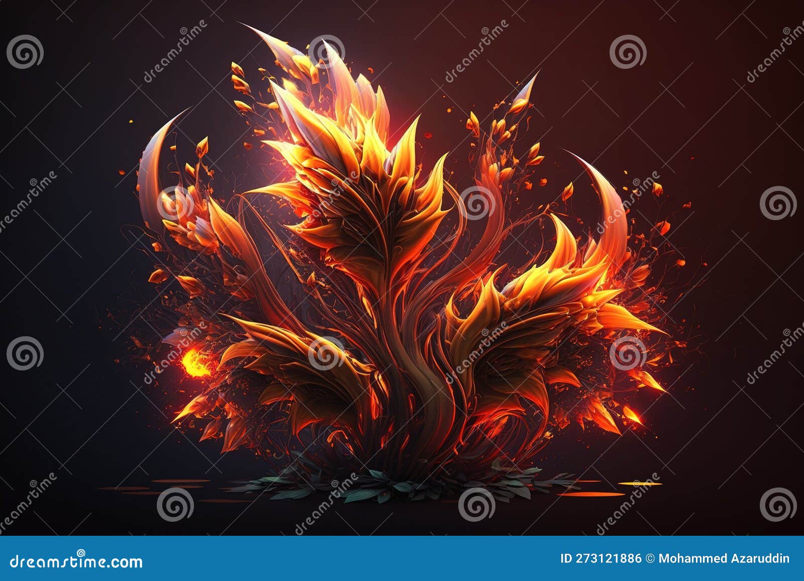 Fire Flowers Background stock illustration. Illustration of graphic ...