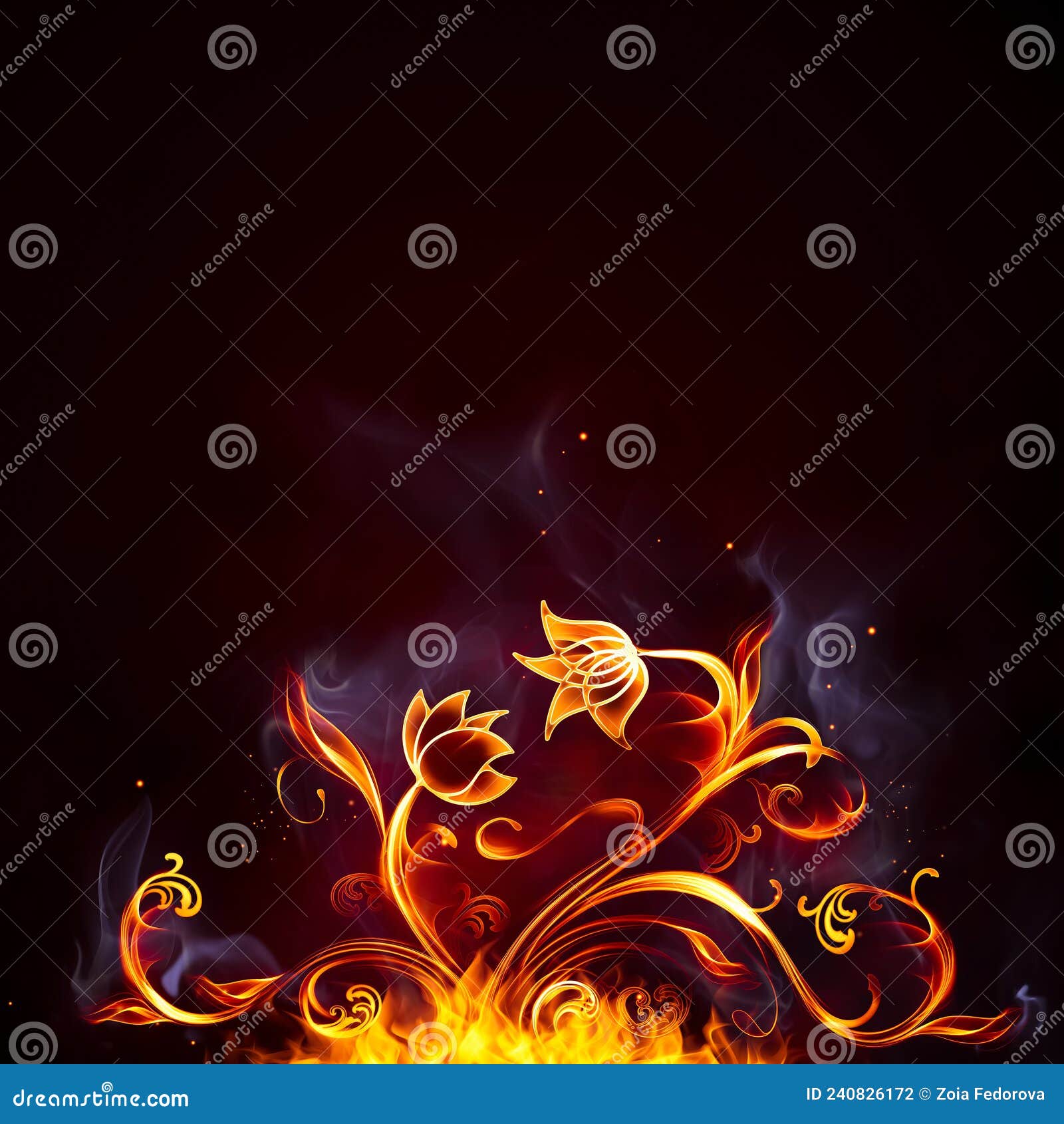 Fire Flowers Background stock illustration. Illustration of symbol ...