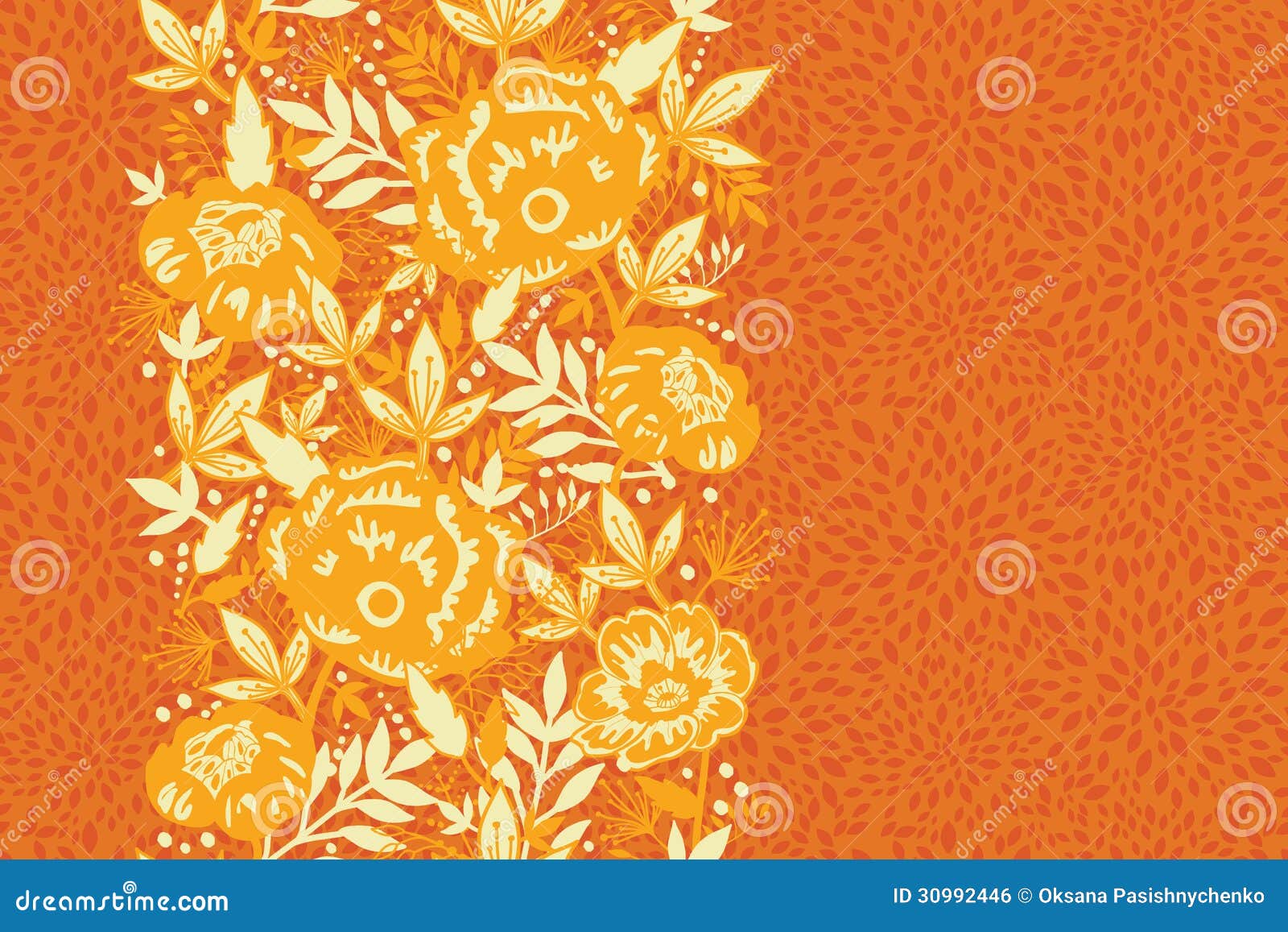 Fire Flowers and Leaves Vertical Seamless Pattern Stock Vector ...