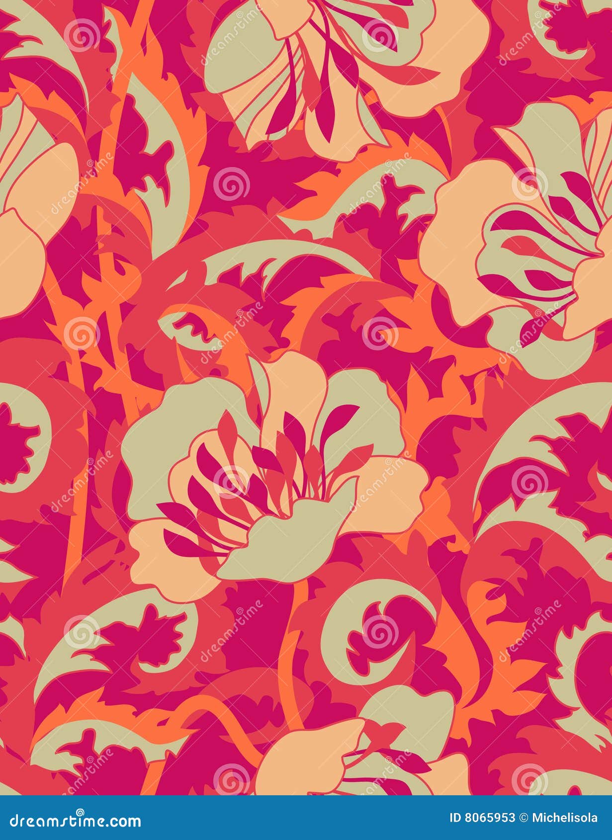 Fire Flowers - Seamless Pattern Stock Vector - Illustration of design ...