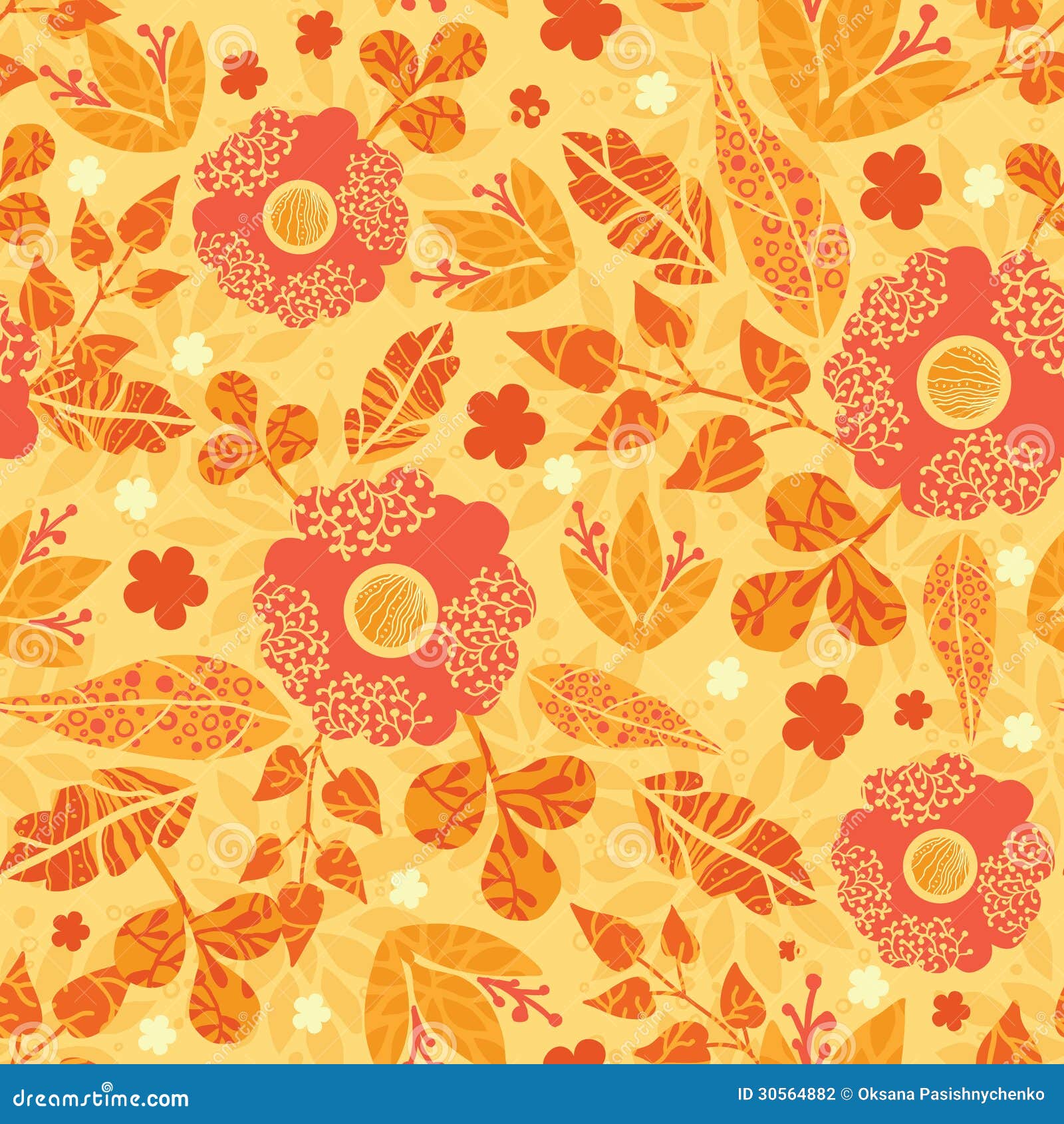 Fire Flowers Seamless Pattern Background Stock Vector - Illustration of ...
