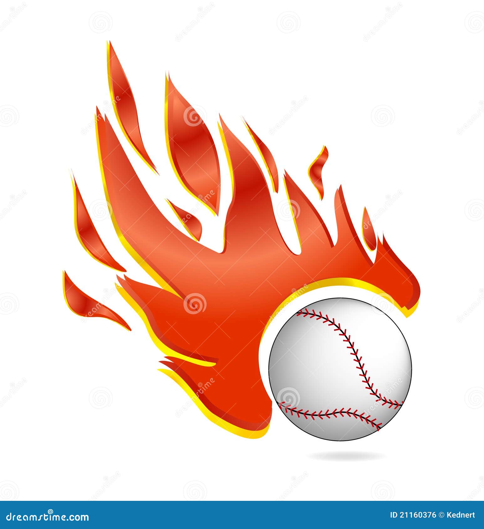 Fire and Fly Baseball Ball Symbol White Color Stock Vector ...