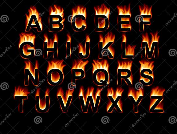 Fire Font stock illustration. Illustration of alphabet - 5519651