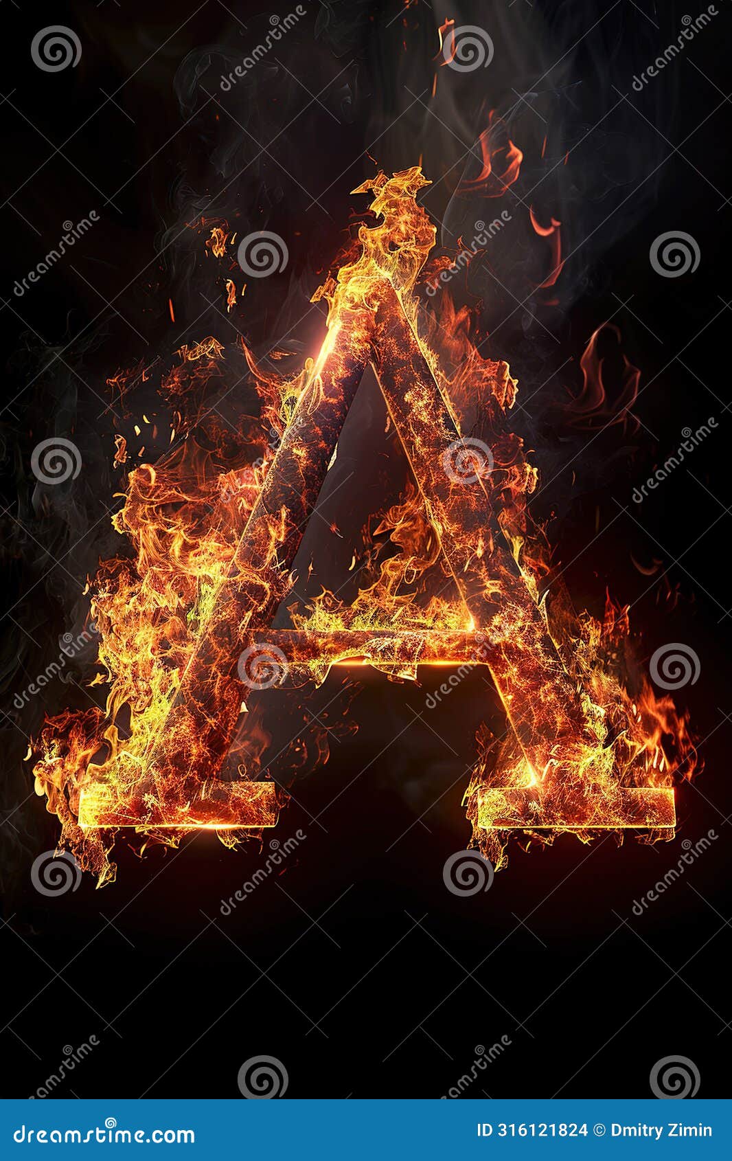 Fire Font Alphabet a Made of Burning Fire Letter on Black Background ...