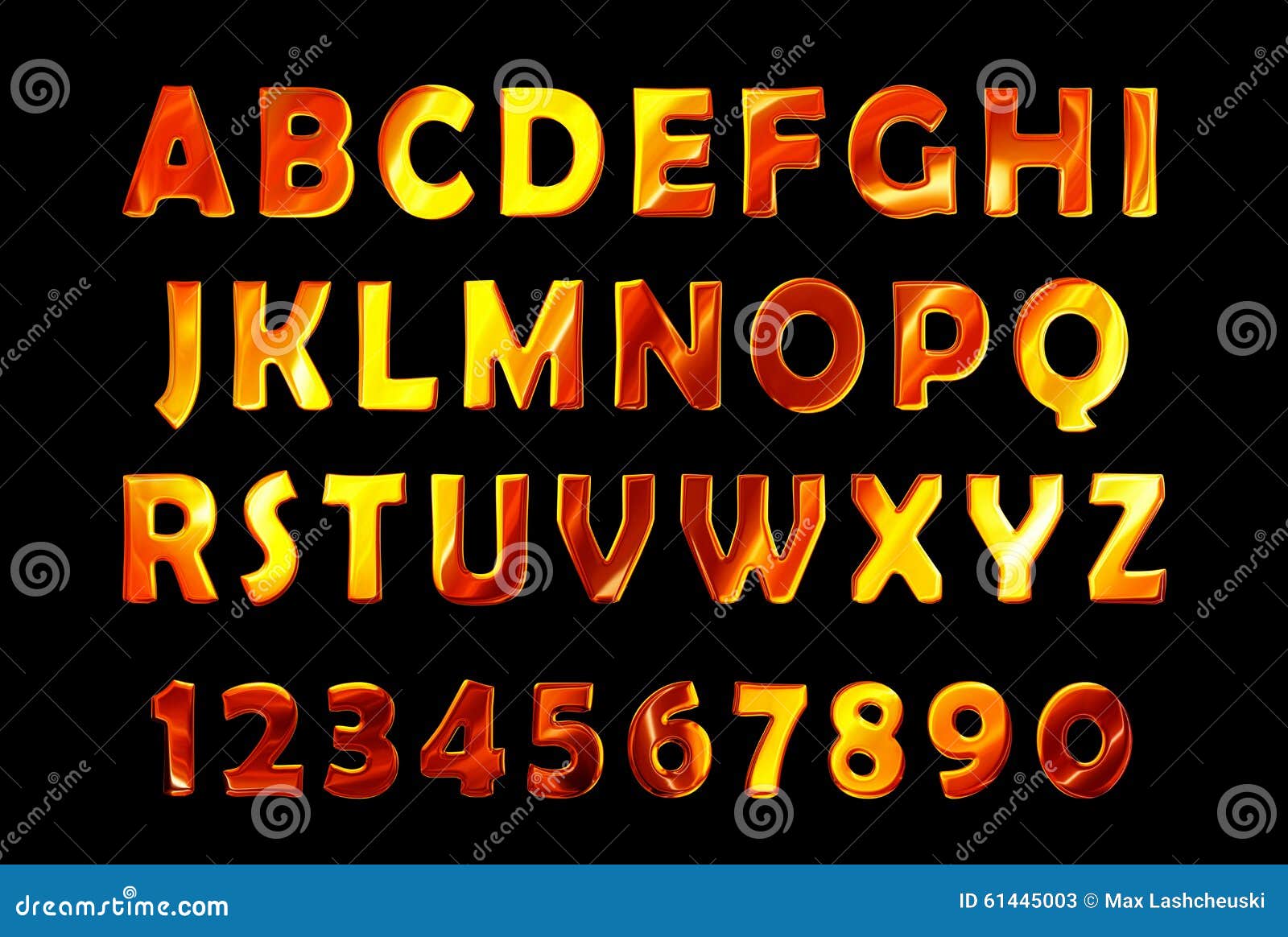 Fire Font Set. Flame Alphabet Stock Illustration - Illustration of ...