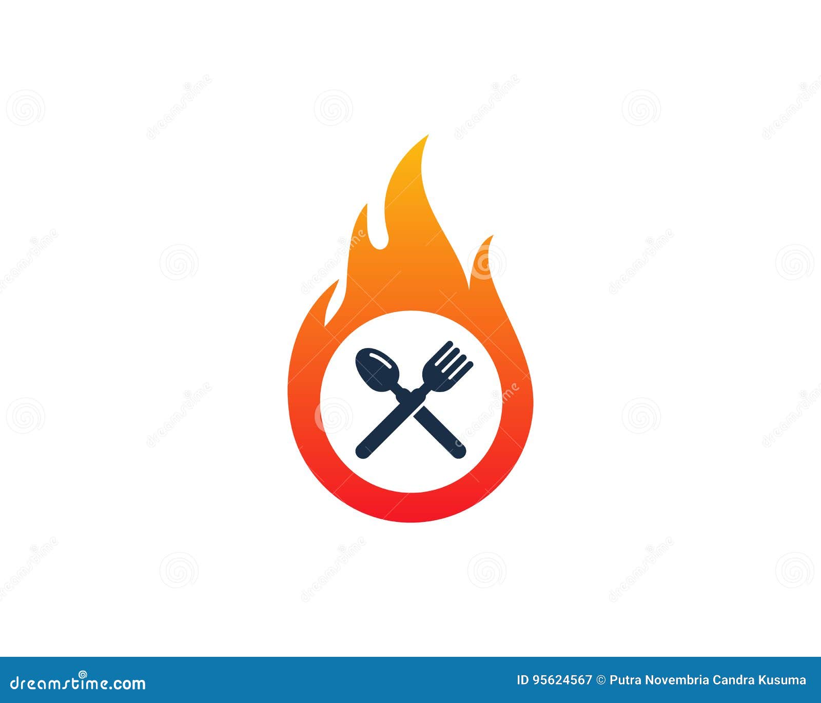 Fire Food Icon Logo Design Element Stock Vector - Illustration of cafe ...