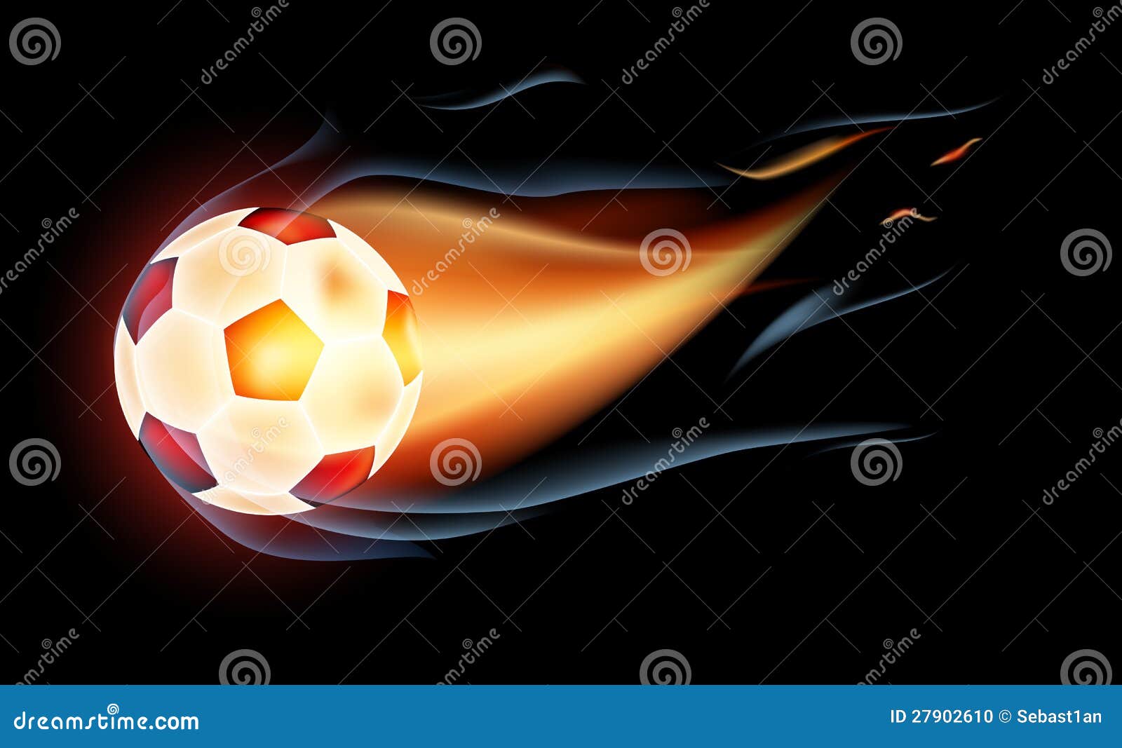 Fire football stock illustration. Illustration of fire - 27902610