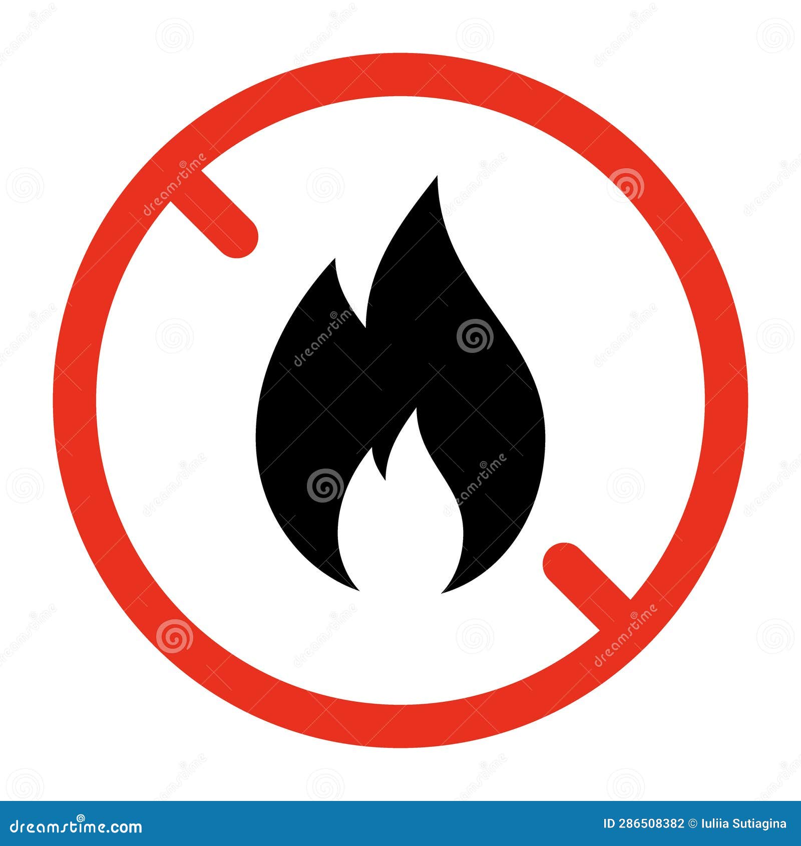 Fire Forbidden, Caution Flame Sign. Restriction Campfire. Fire Hazard ...