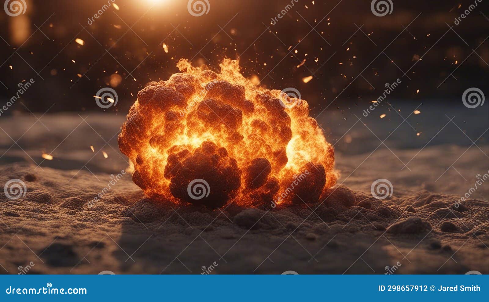 Fire in the Forest a Fireball Explosion in the Air, Creating a Huge ...