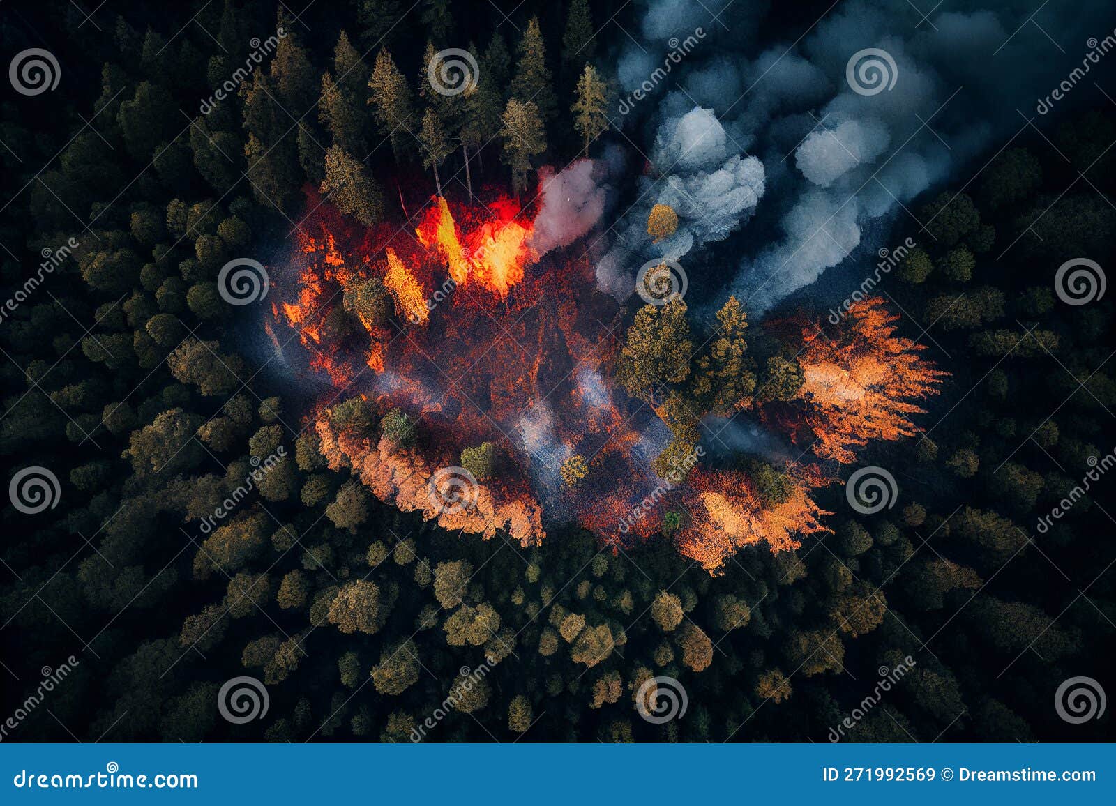 Fire in the Forest: a Flaming Element among the Trees. AI Generated ...