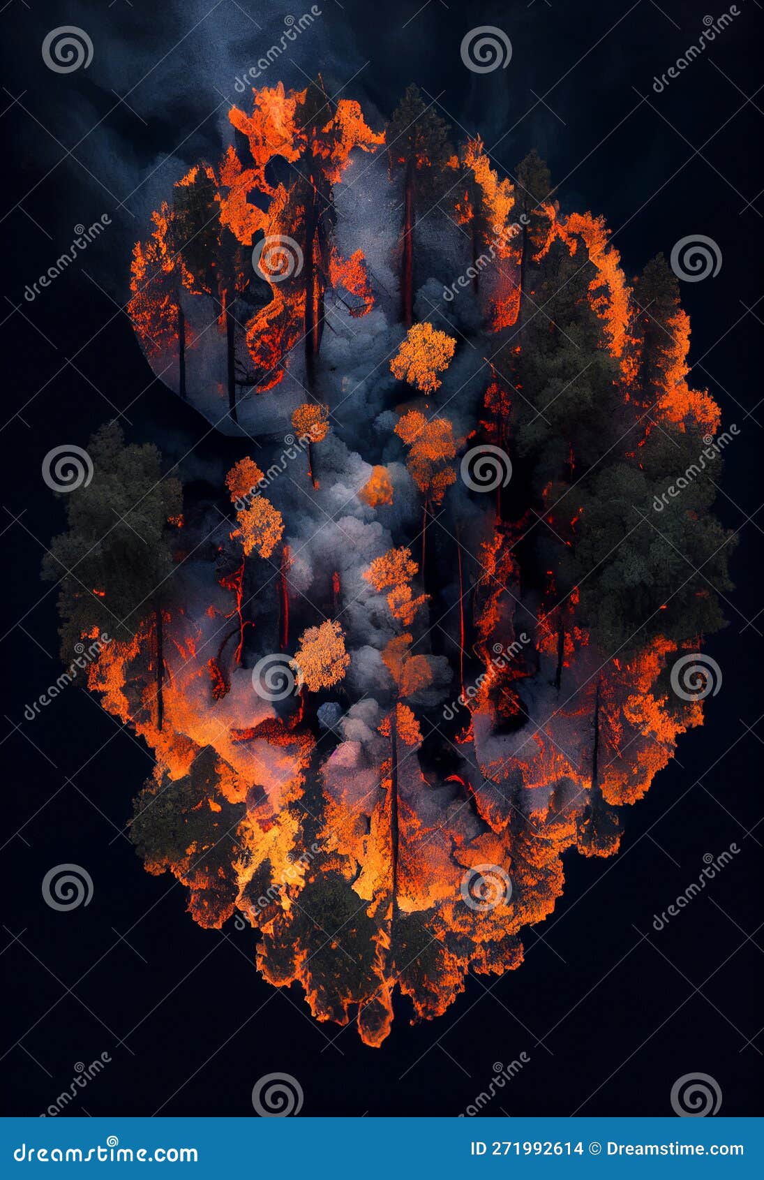 Fire in the Forest: a Flaming Element among the Trees. AI Generated ...