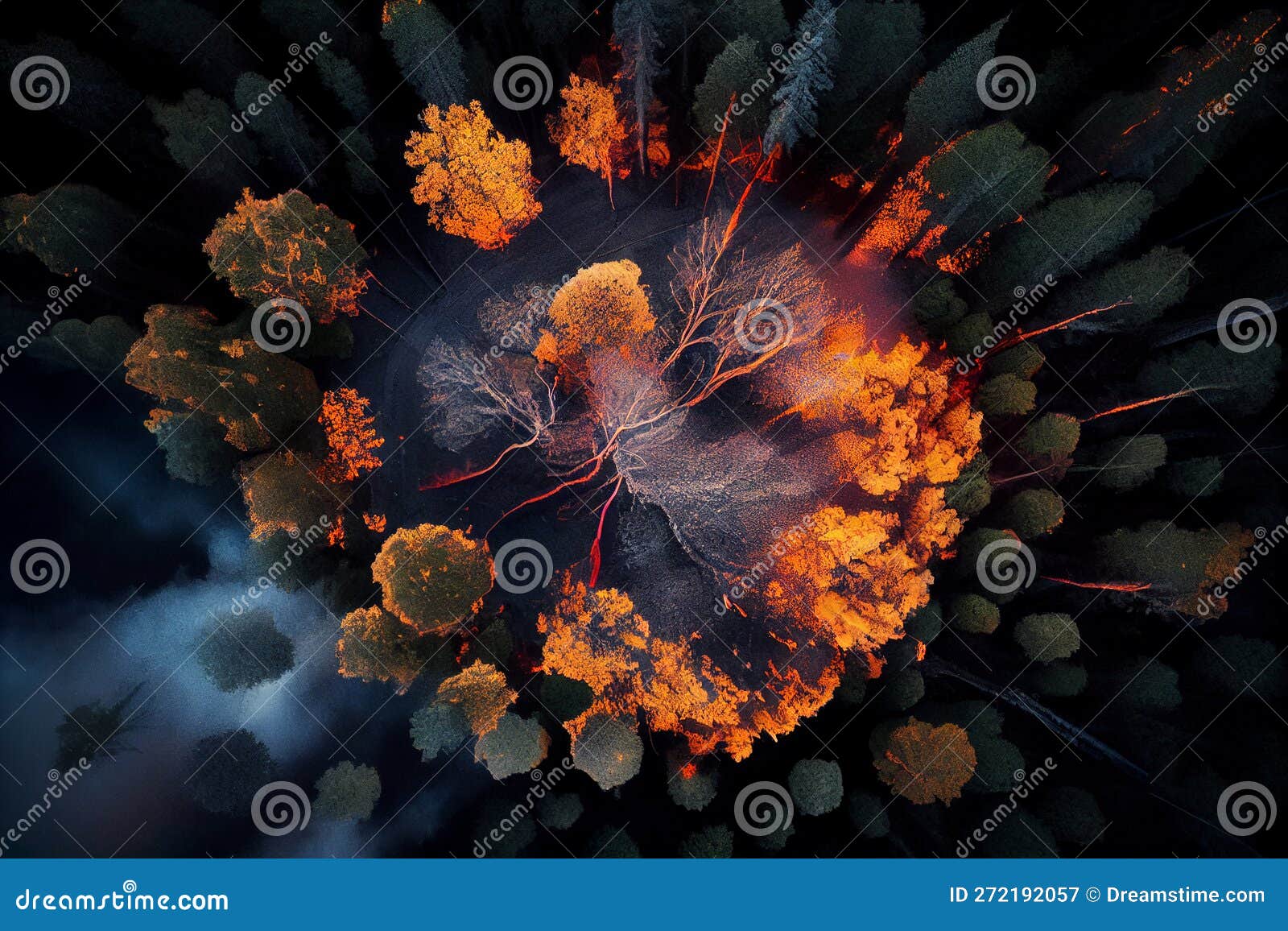 Fire in the Forest: a Flaming Element among the Trees. AI Generated ...