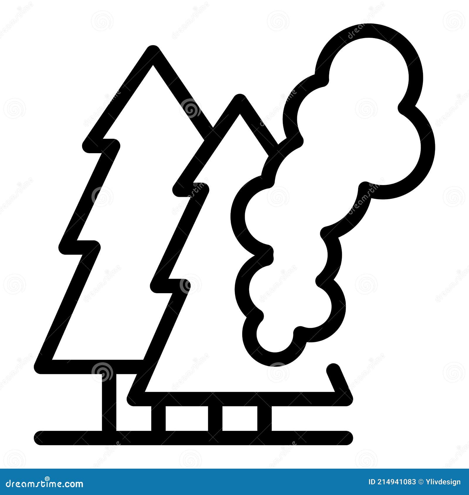 Fire Forest Icon, Outline Style Stock Vector - Illustration of isolated ...