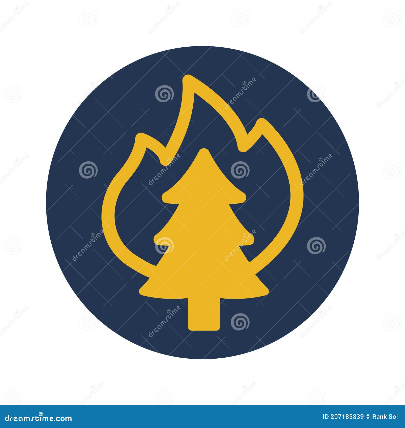 Fire, Forest, Tree, Wildfire Fully Editable Vector Icon Stock ...