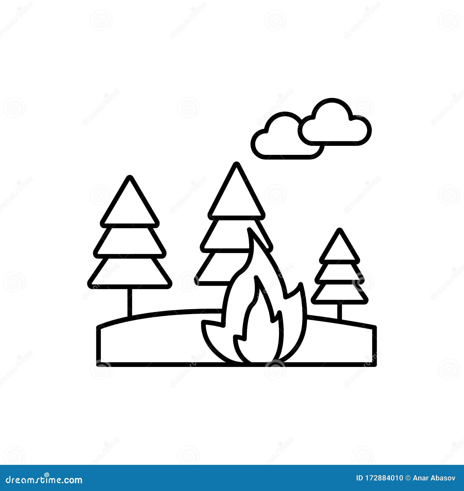 Fire, Forest, Trees Icon. Simple Line, Outline Vector Elements of ...