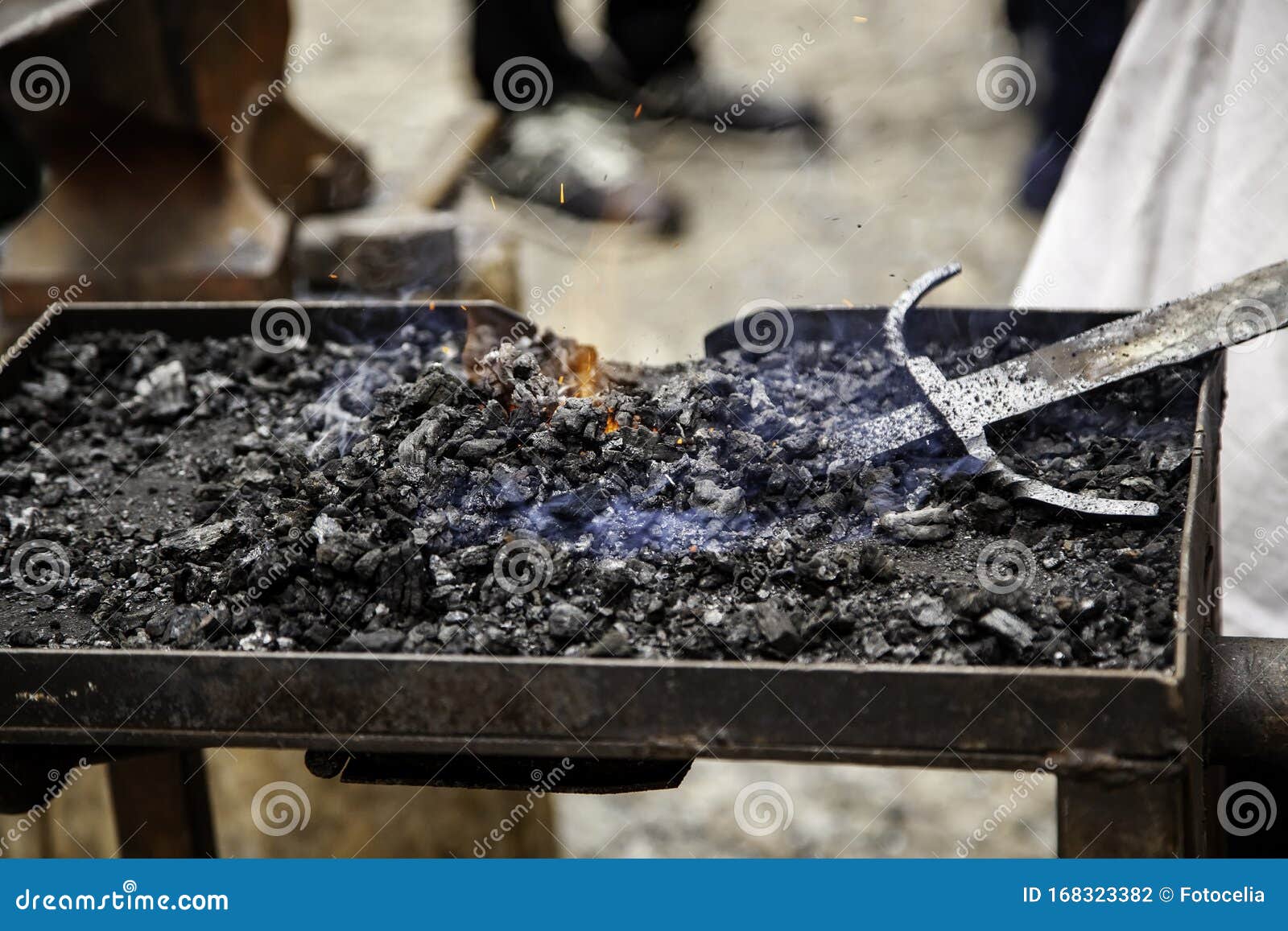 Fire in the forge stock photo. Image of farrier, craftsmanship - 168323382