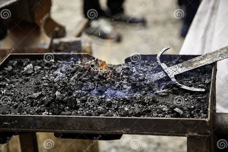 Fire in the forge stock photo. Image of farrier, craftsmanship - 168323382