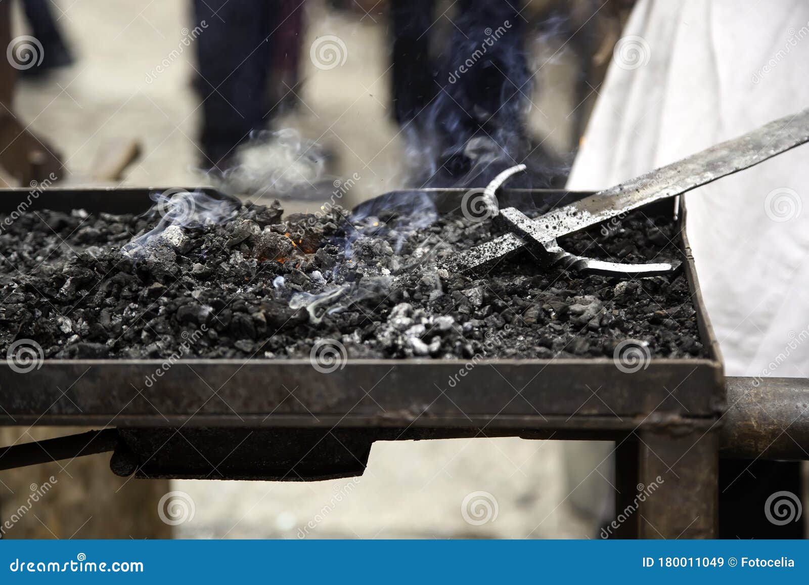 Fire in the forge stock image. Image of farrier, metalwork - 180011049