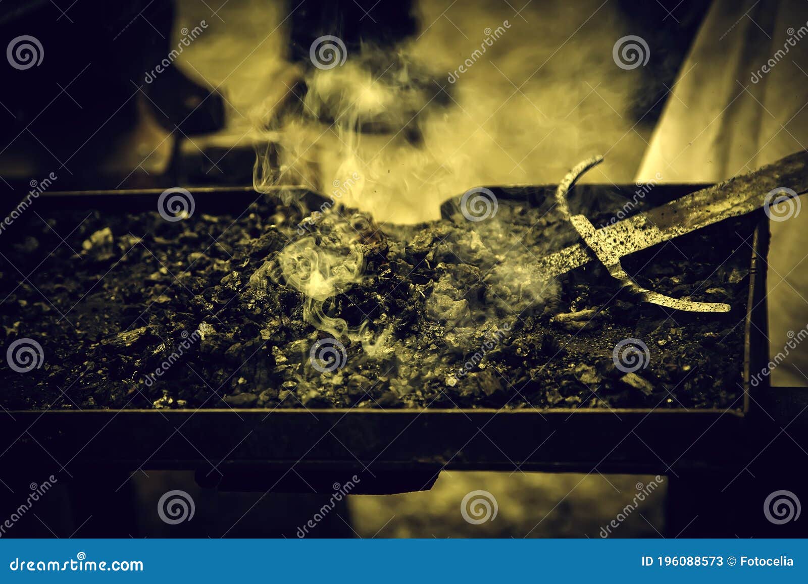 Fire in the forge stock image. Image of black, bright - 196088573