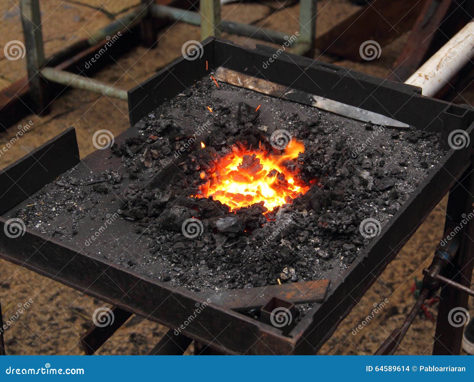 Fire in a Forge stock photo. Image of occupation, light - 64589614