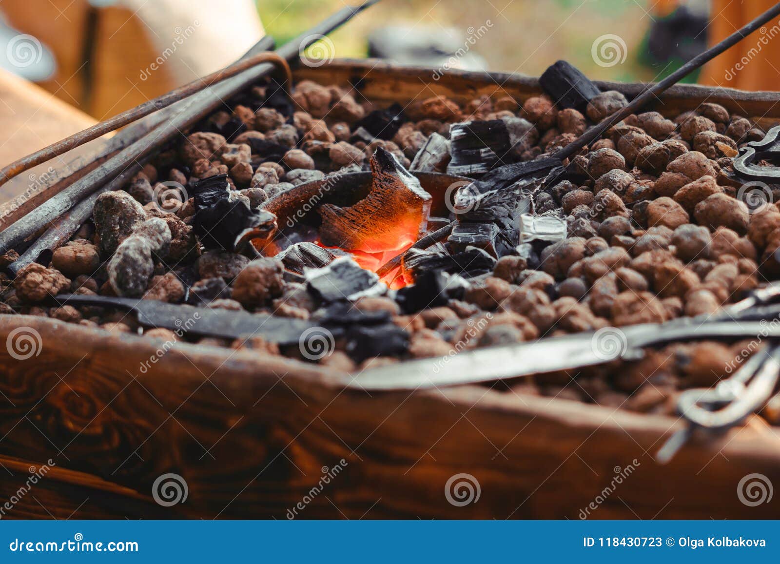 The fire in the forge stock image. Image of burnt, bonfire - 118430723