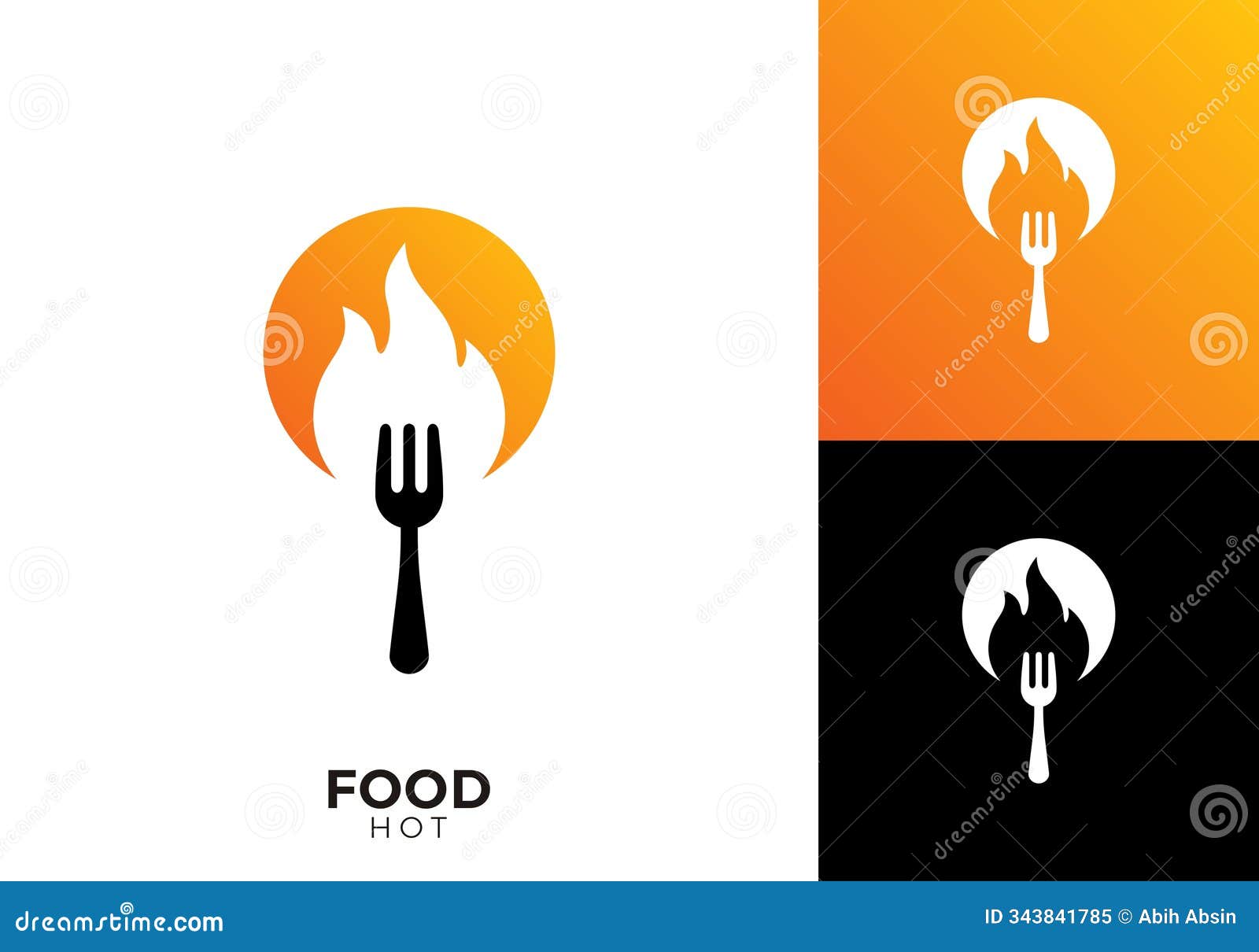 Fire with Fork Logo Combination. Hot Bbq Restaurant Food Design Vector ...