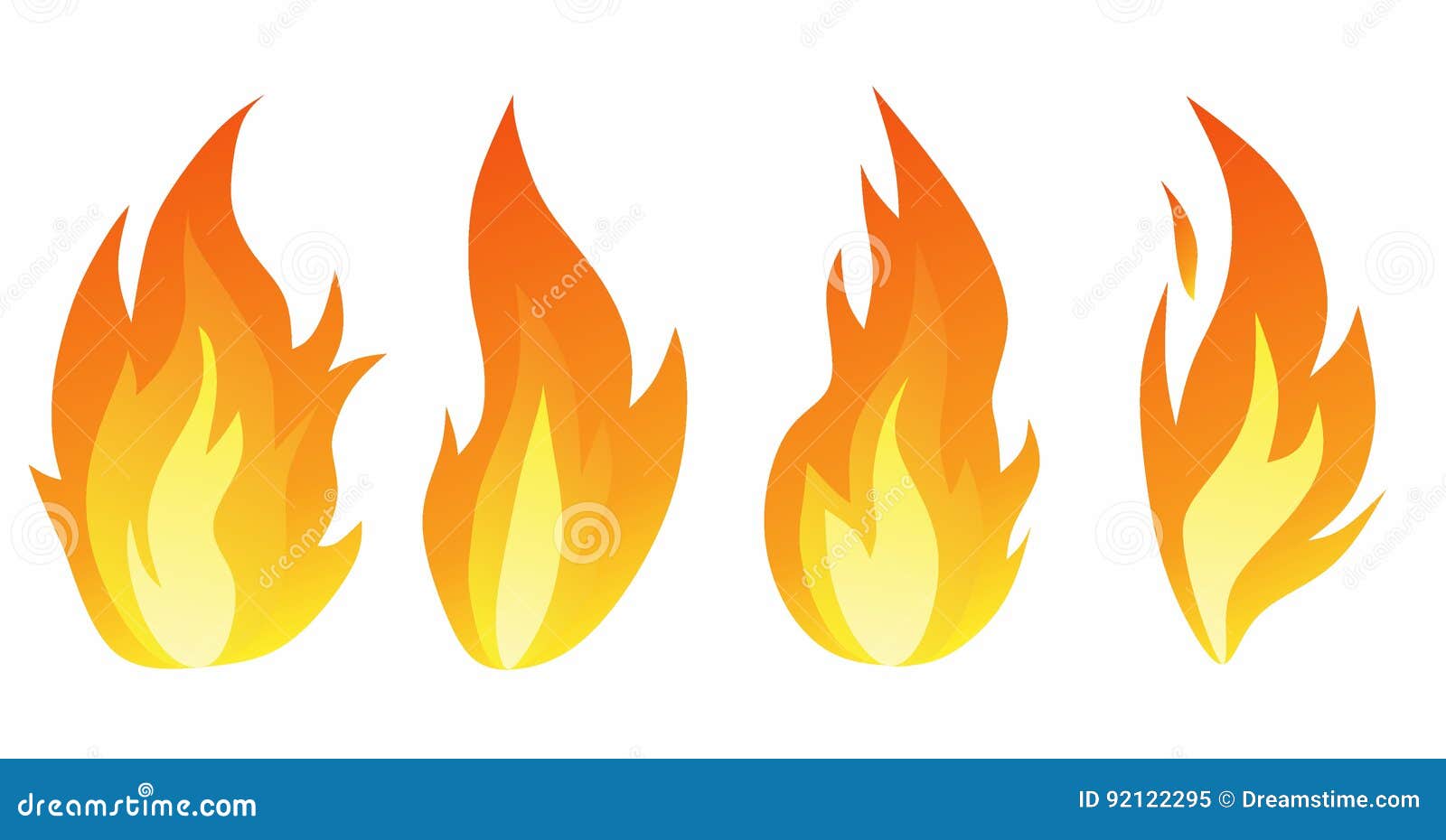 Fire stock vector. Illustration of heat, four, flame - 92122295