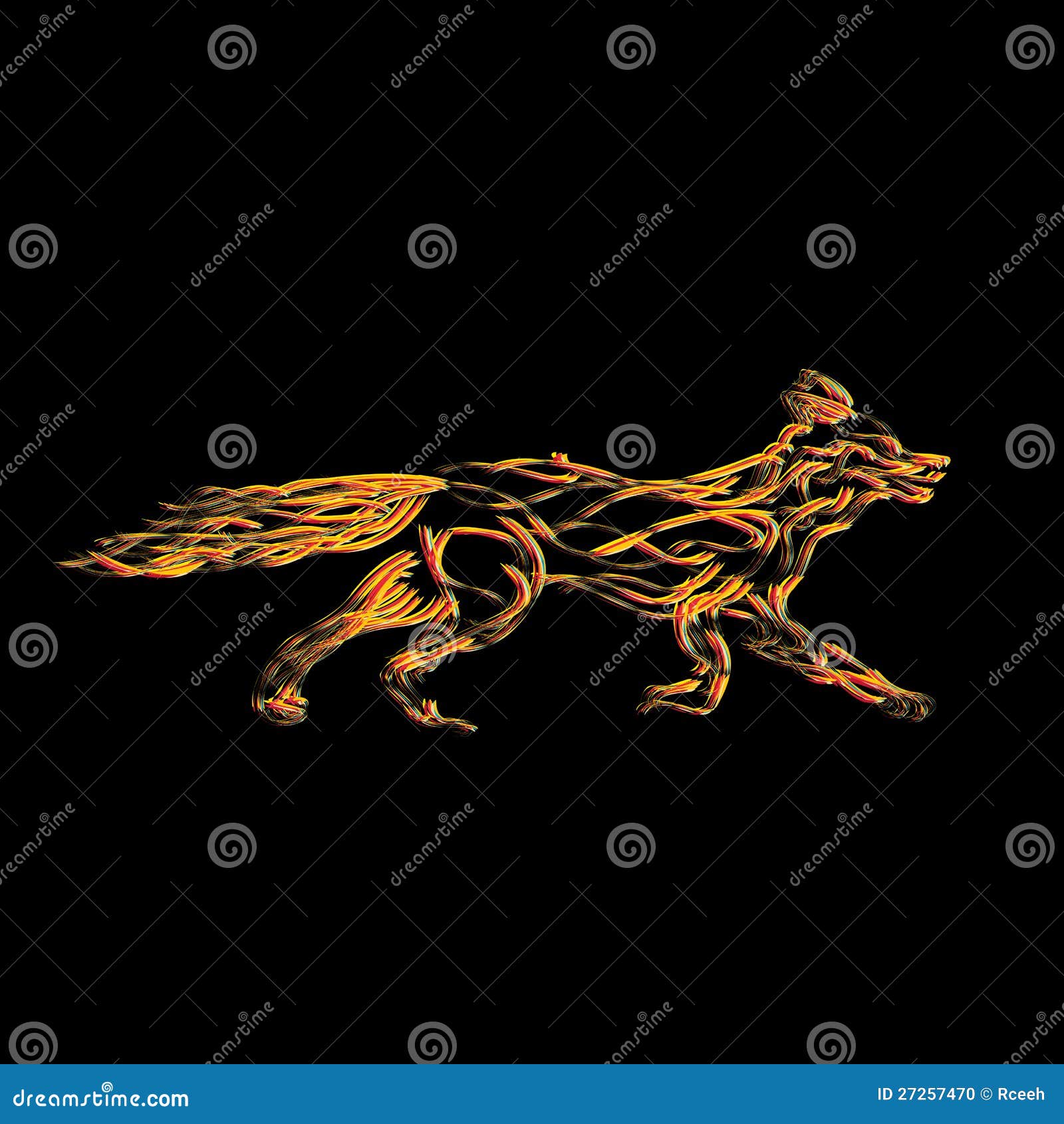 Fire fox stock vector. Illustration of fire, orange, freedom - 27257470