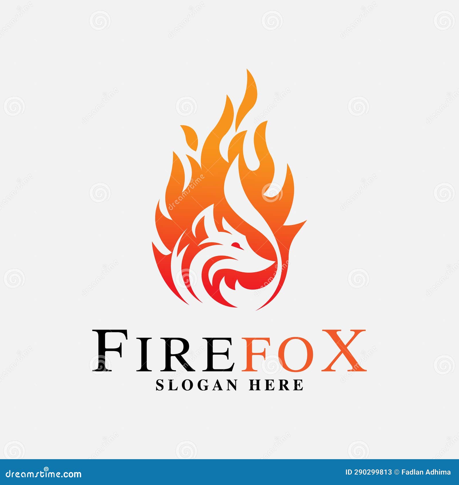 Fire Fox Logo Design Inspiration with Fire Illustration Stock Vector ...