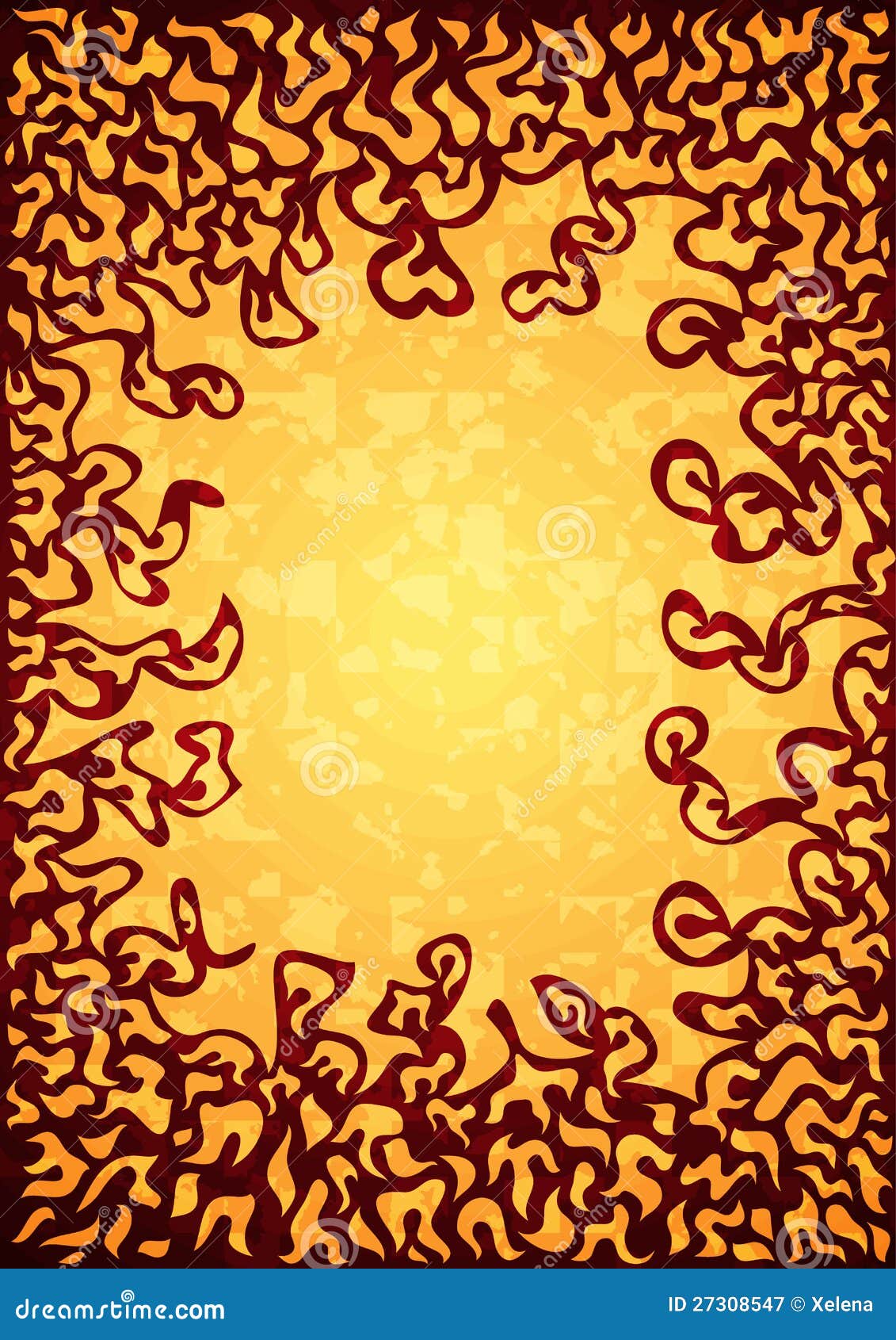 Fire frame stock vector. Illustration of yellow, copy - 27308547