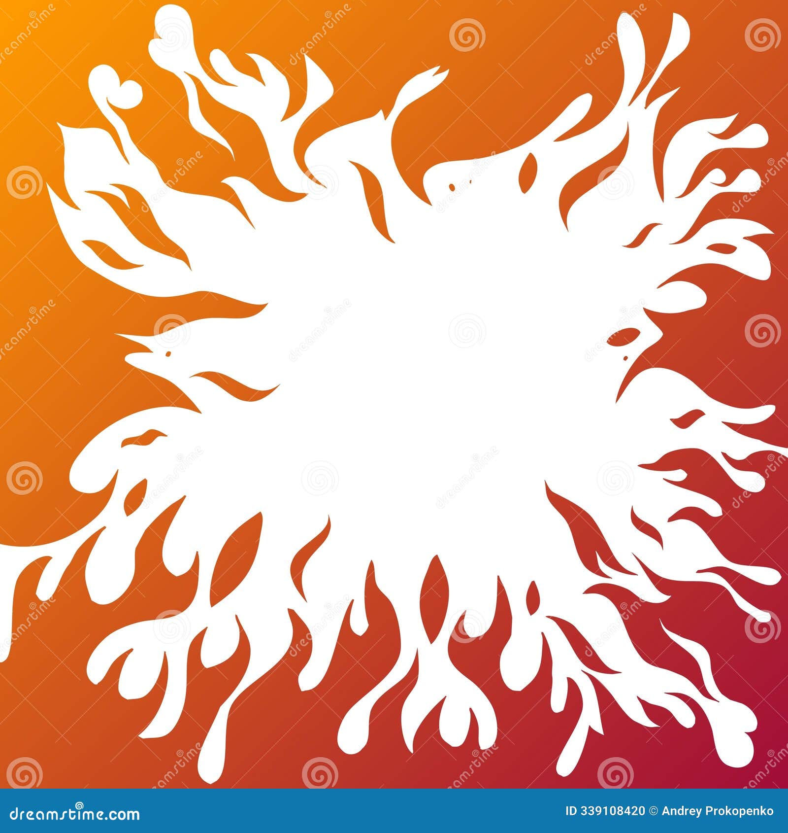 Fire Frame. the Flame Burns for a while Stock Vector - Illustration of ...