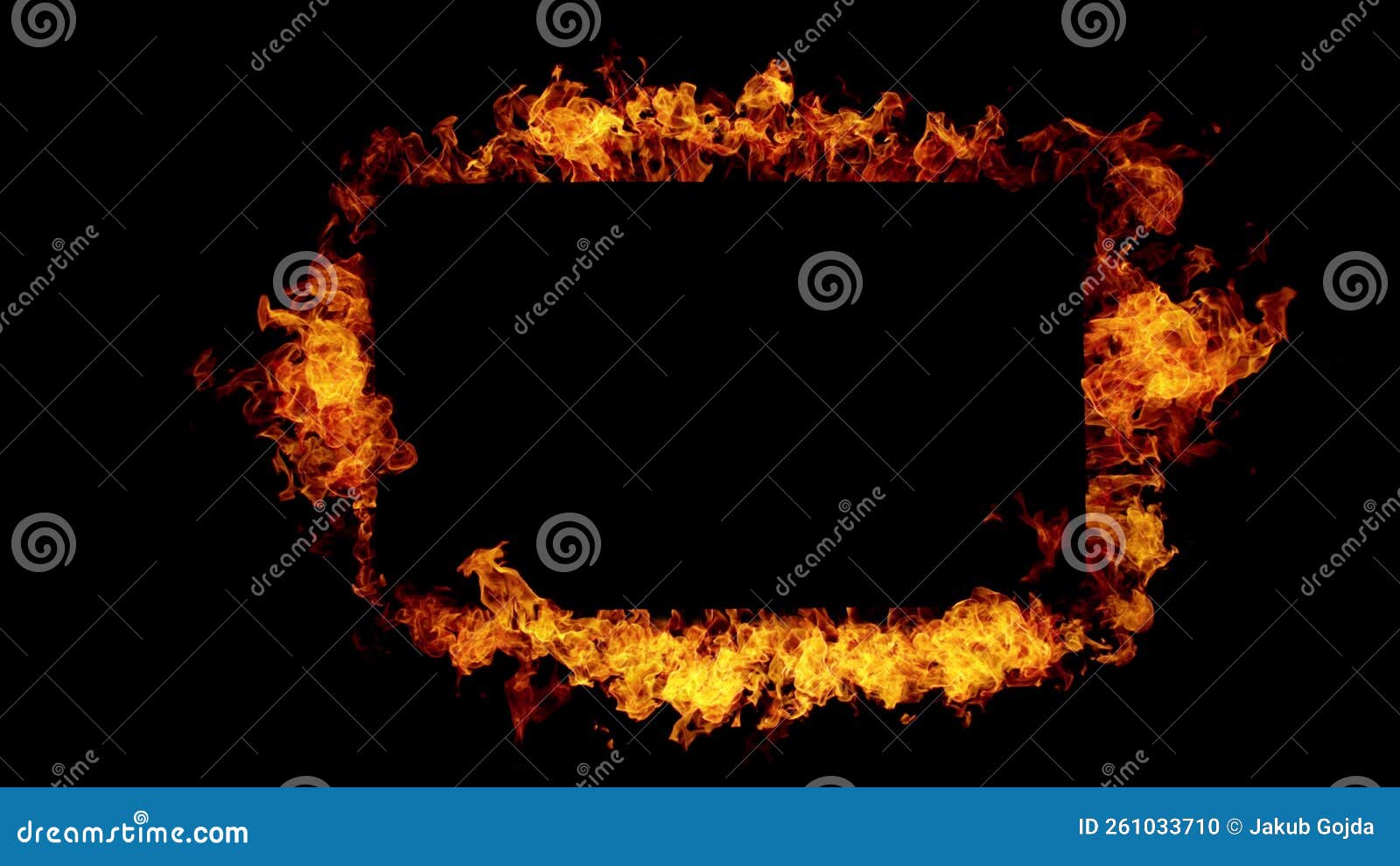 Fire Frame with Free Space for Text Stock Photo - Image of black, fiery ...