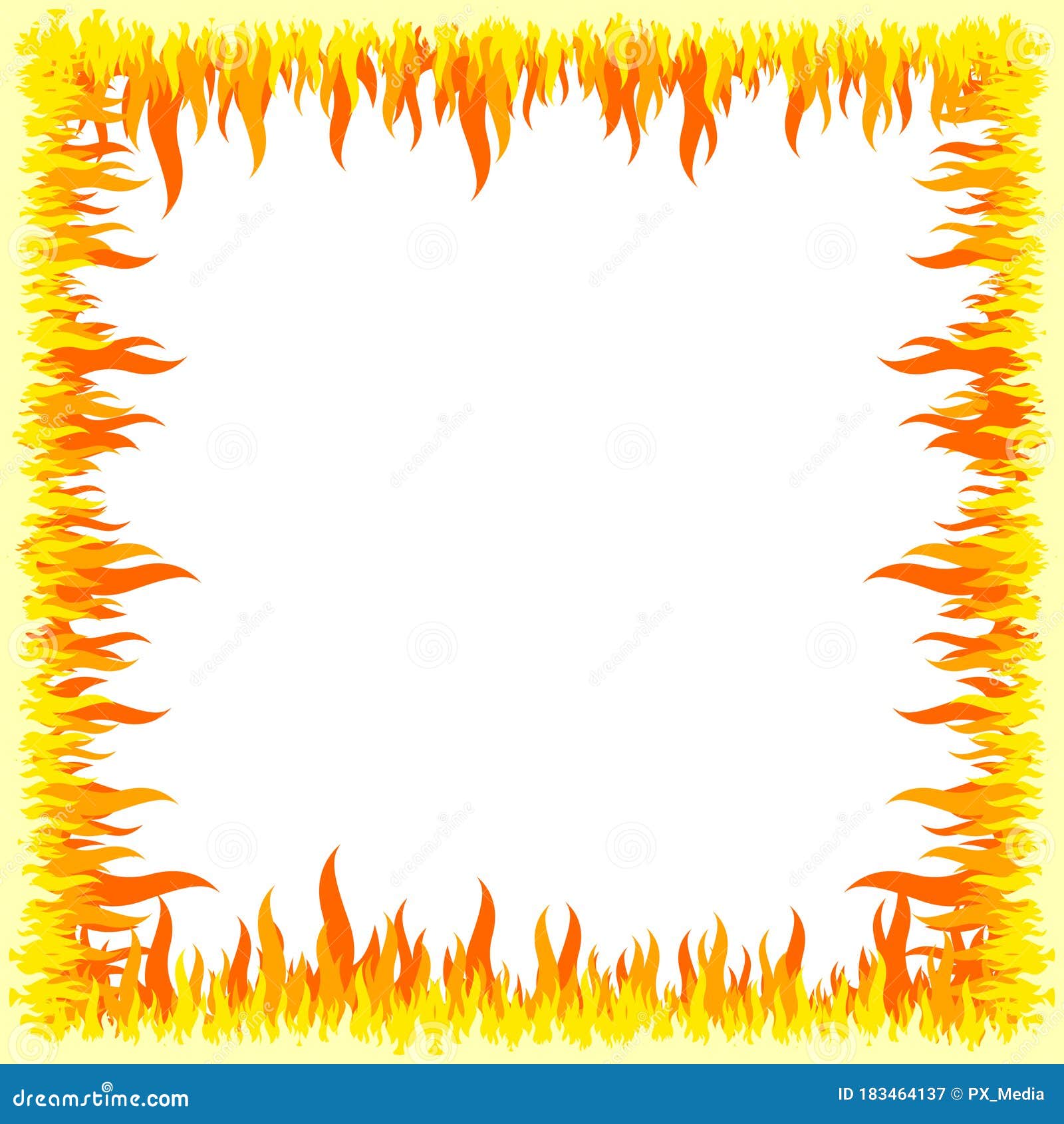 Fire Frame - White Background Stock Illustration - Illustration of ...
