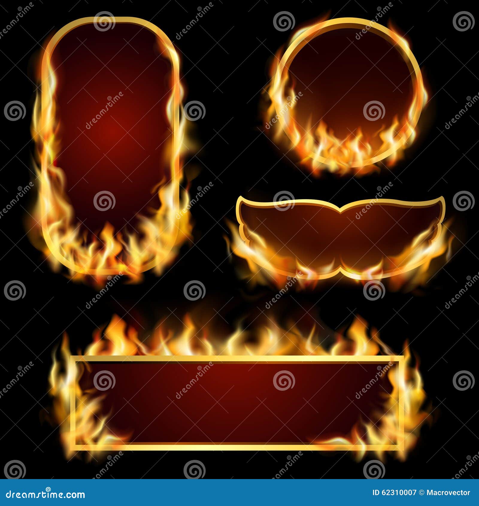 Frames With Fire Sparkle Effect, Vector Borders | CartoonDealer.com ...