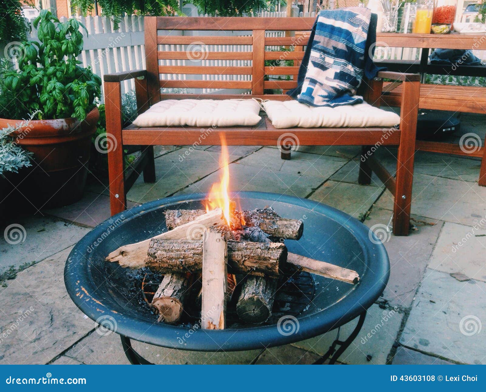 Fire with friends stock photo. Image of empty, bench - 43603108