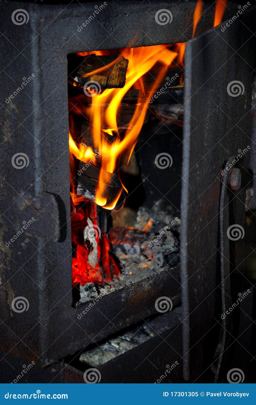 Fire in the furnace stock image. Image of dark, heat - 17301305