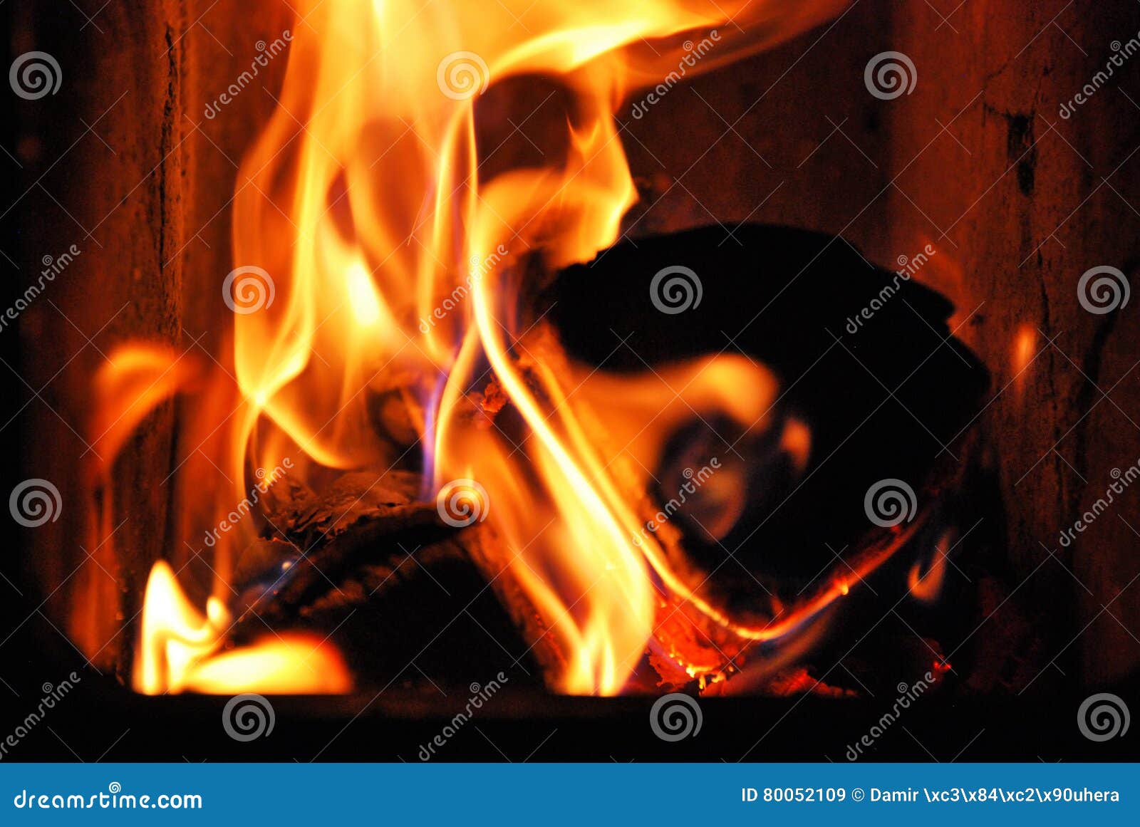 Fire in the furnace stock image. Image of furnace, peace - 80052109