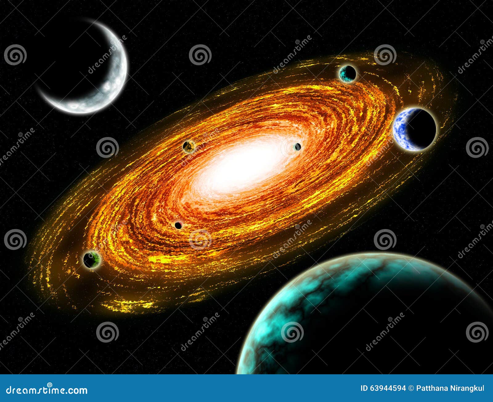 Fire Galaxy Planet Space Illustration. Stock Illustration ...