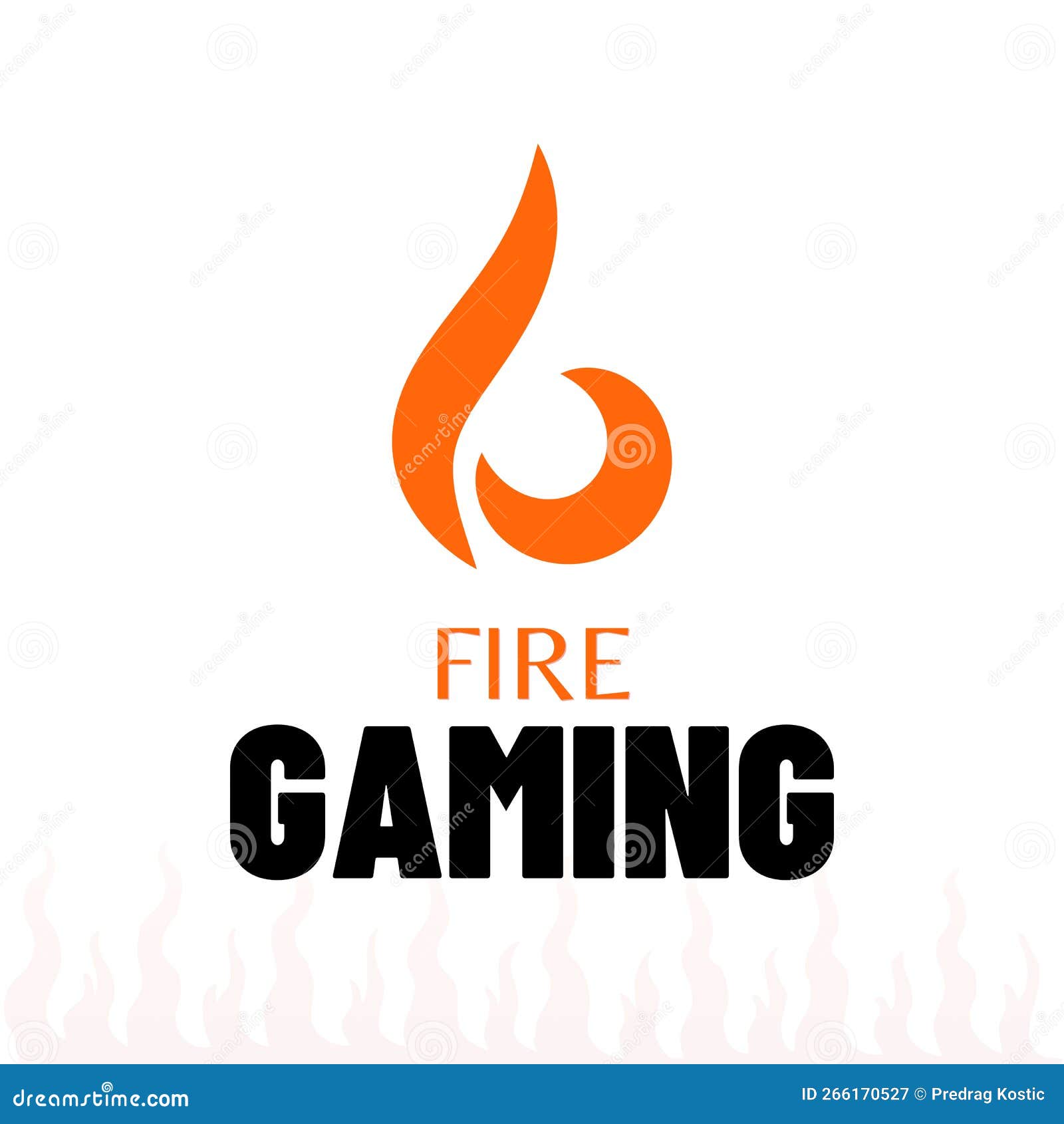 Fire gaming logo stock illustration. Illustration of calligraphy ...