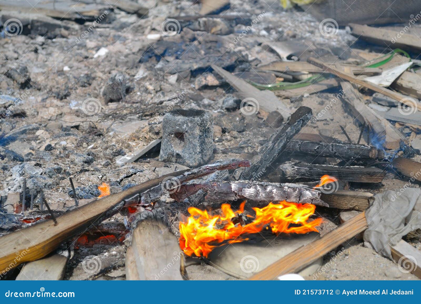 Fire in the garbage stock photo. Image of sand, pollution - 21573712