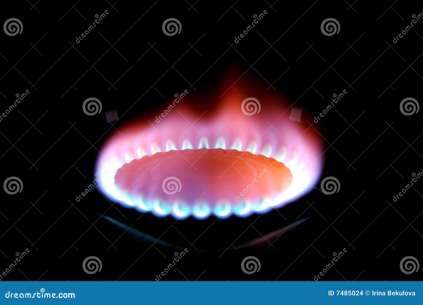 Fire of the gas stove. stock photo. Image of blaze, bright - 7485024