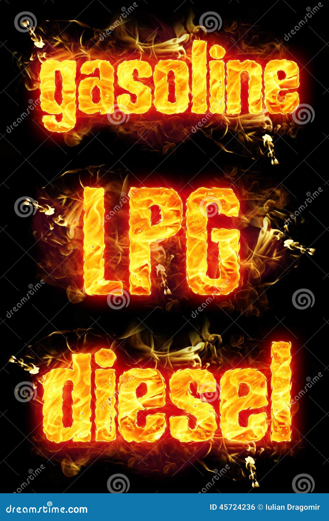 Fire Text Gasoline LPG Diesel Stock Illustration - Illustration of ...